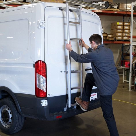 Rear Door LADDER for van (Transit/Sprinter/ProMaster) | No Drilling, No ...