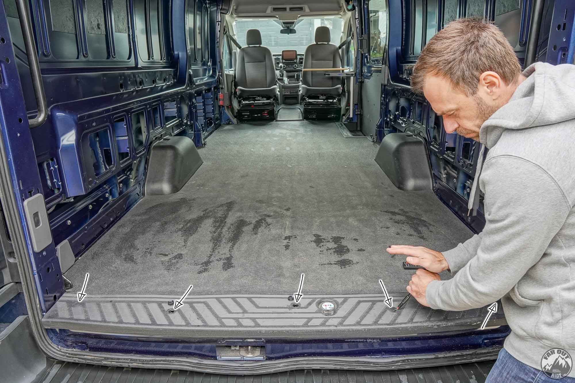 How To Remove Ford Transit Factory Floor (Front & Rear Vinyl Covering ...
