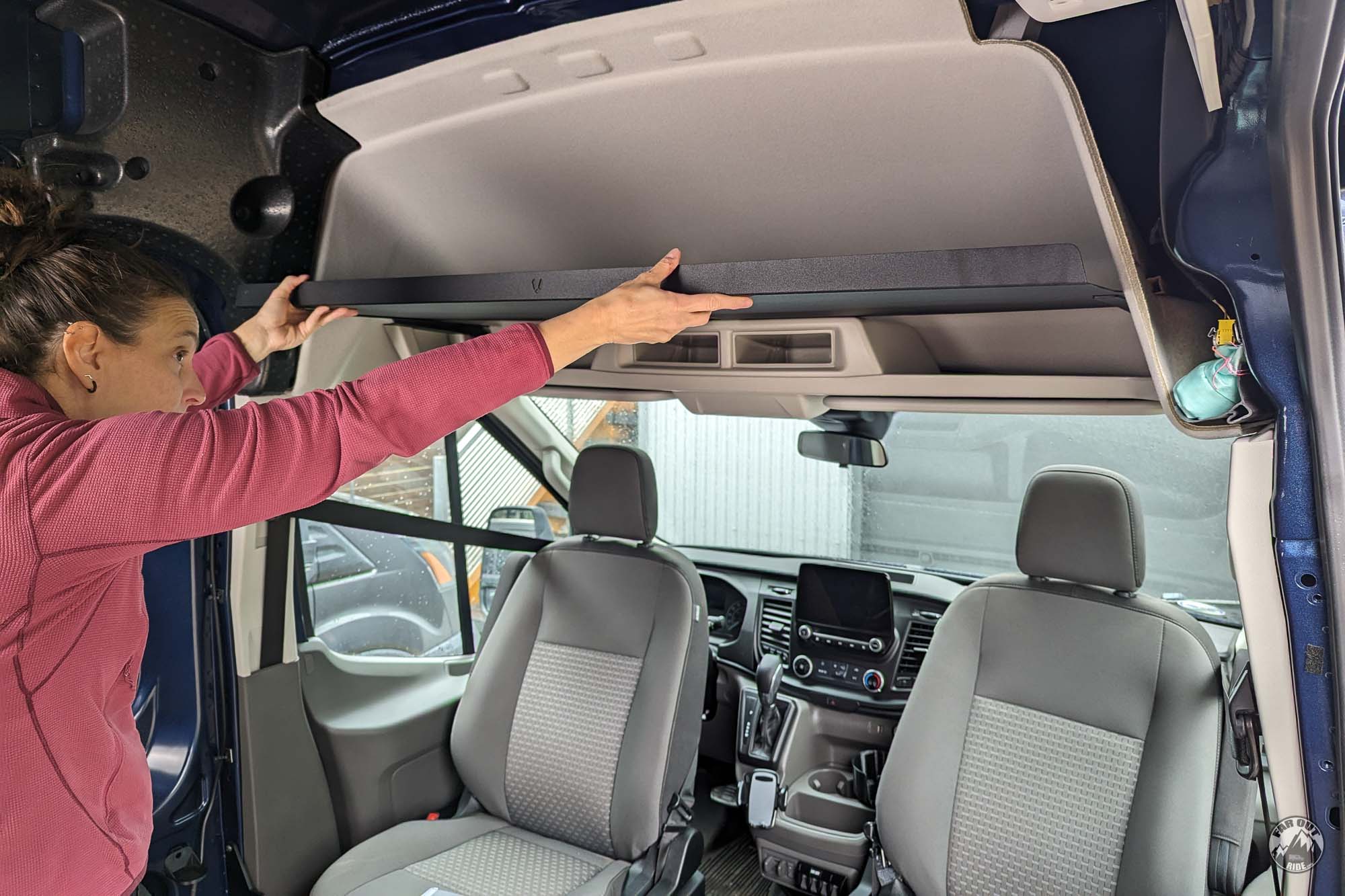Headliner Shelf Installation on a Ford Transit Van (DIY or Aluminum ...