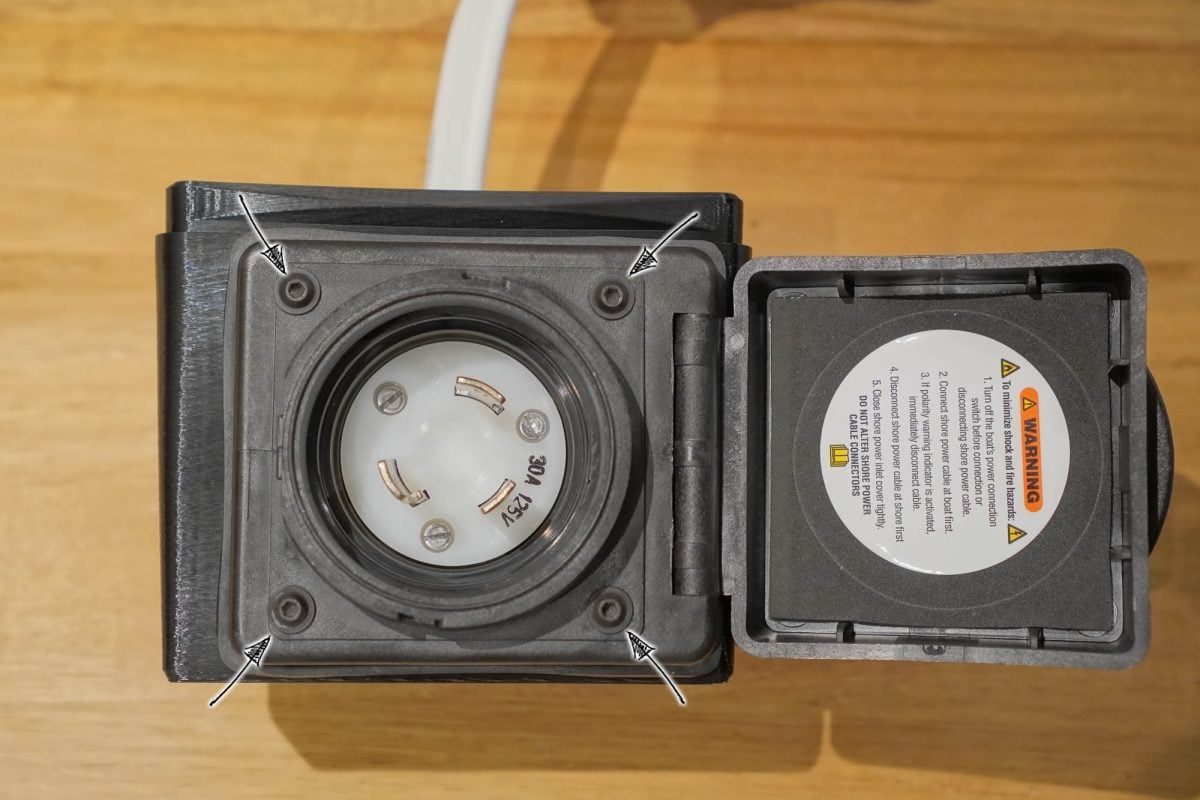 30A Marinco Shore Power Entry Box for Ford Transit (No Drill / No Screw)